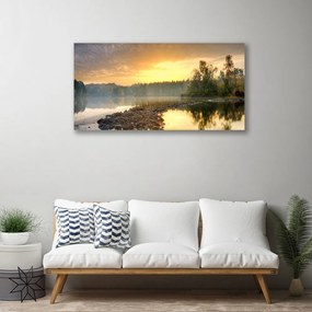 Obraz na plátně Jezero Kameny Krajina 120x60 cm