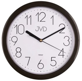 Černé moderní nástěnné tiché netikající hodiny JVD sweep HP612.3