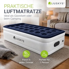 Juskys Nafukovací postel Sapri s elektrickou pumpou Barva: šedá / antracitová, Velikost: M