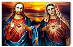 Obraz Matka Boží S Ježíškem Nedostatek Nedostatek Přírodní plátno 100x70