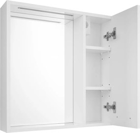 Aqualine Aqualine, ZOJA/KERAMIA FRESH STRIP galerka s LED osvětlením, 60x60x14cm, pravá, bílá, 45022S