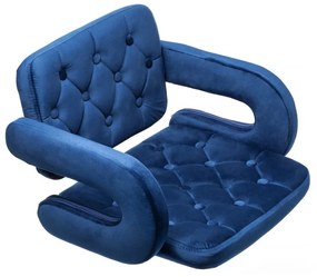 Židle na kolečkách Stockholm - modrý velur
