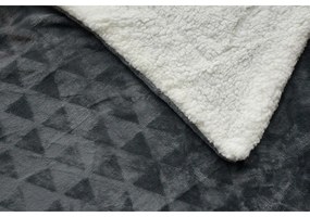 Jerry Fabrics Deka beránková Triangle tmavě šedá,  150 x 200 cm
