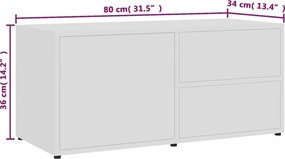 vidaXL TV stolek 80 x 34 x 36 cm dřevotříska [801850] Barva: bílá s vysokým leskem