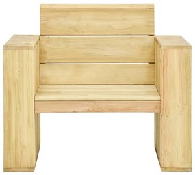 Zahradní židle 2 ks + šedé podušky impregnovaná borovice,  3065790