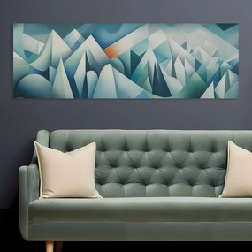 Obraz na plátně - Horské štíty v abstraktním stylu FeelHappy.cz Velikost obrazu: 210 x 70 cm