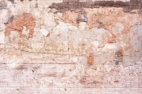 DIMEX | Samolepicí vliesová fototapeta na zeď Fragment stěny s trhlinami MA-5-2430 | 375 x 250 cm | červená, oranžová