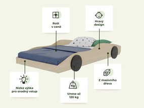 Benlemi Dětská auto postel ve tvaru sporťáku DRIFTY Zvolte barvu: Červená - černá, Zvolte rozměr: 80x180 cm