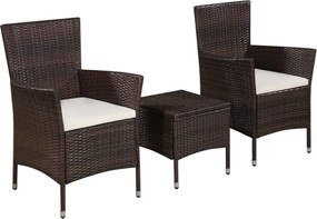 vidaXL 3dílný bistro set polyratan [44095] Barva: Hnědá