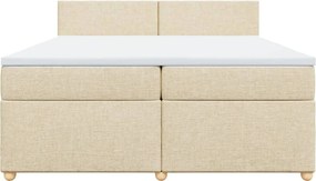 Box spring postel s matrací krémová 200x200 cm textil 3286785