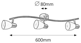 Rabalux 6308 - Bodové svítidlo SOMA 3xE14/40W/230V