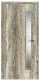 Doornite Interiérové dveře Verto, 80 L, 846 × 1983 mm, fólie, levé, dub Grand, prosklené