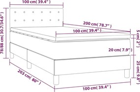 vidaXL Box spring postel s matrací 100 x 200 cm textil [3140919] Barva: Černá