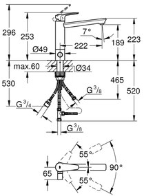 GROHE 31696000 - Dřezová baterie BAUEDGE lesklý chrom