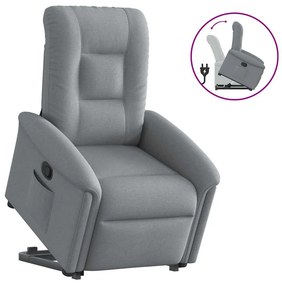 Zvedací polohovací křeslo světle šedé textil 3303254