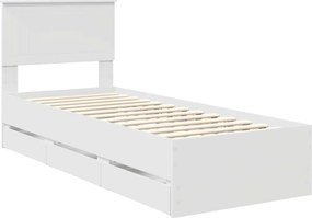 Rám postele se zásuvkou Bílá 75 x 190 cm Inženýrské dřevo 3410756