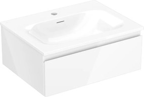 Mexen Orio, koupelnová skříňka 60 cm s umyvadlem Vela, 1 zásuvka, bílá lesklá, 91A10-06023-1-BF00-W23M00