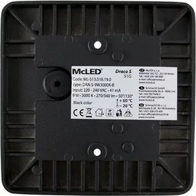 LED svítidlo McLED Draco S, 9W, 3000K teplá bílá, IP65, černá ML-513.018.19.0