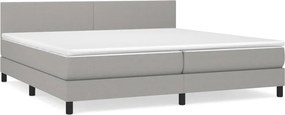 Box spring postel s matrací světle šedá 200 x 200 cm textil 3139921