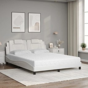 Postel Viana s matrací bílá 160 x 200 cm umělá kůže 3208804