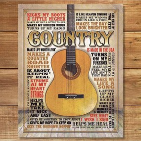 Plechová cedule Country - Made in America 40 cm x 32 cm