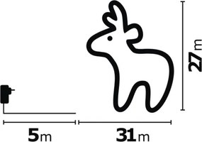 LED vánoční jelínek EMOS DCFC06 ZY2275 230V studená bílá s časovačem