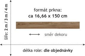 Beaulieu International Group, PVC podlaha - lino Master X 2954, na míru, šíře 4m, hnědá, bez podkladu, chodba / předsíň