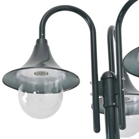vidaXL Marketos Zahradní sloupová lampa 3 ramena E27 220 cm hliník tmavě zelená