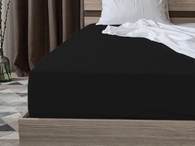 Jersey prostěradlo do dětské postýlky černé 70 x 140 cm