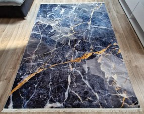 HU Modrošedý moderní koberec VELVET M281 Rozměr: 50x80 cm