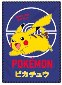DĚTSKÁ FLEECOVÁ DEKA POKEMON 100X140 CM VZOROVANÁ