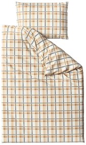 Mikroplyšové povlečení PLAID krémové Rozměr povlečení: 2 ks 70 x 90 cm | 200 x 220 cm