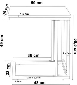 Příruční stolek MEREN starý dub