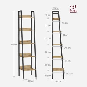 Regál TAYLOR ARTISAN 5 polic 170x33,8 cm