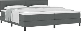 Postel s boxspringem s čelo Tmavě šedá 200 x 200 cm textil 3338714