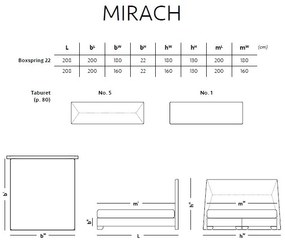 Materasso Kontinentální čalouněná postel MIRACH boxspring ROZMĚR: 2x (100x200) cm - boxspring