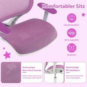 Costway Dětská židle k psacímu stolu otočná o 360° výška sedáku 43-55 cm výškově
