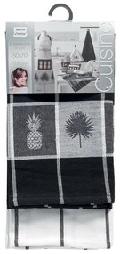 Kuchyňské ručníky ANAGOLD, 50 x 70 cm, 2ks., bílo-černý