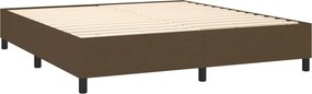 Box spring postel s matrací a LED tmavě hnědá 180x200 cm textil 3138656