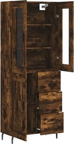 Skříň highboard kouřový dub 69,5 x 34 x 180 cm kompozitní dřevo 3198678