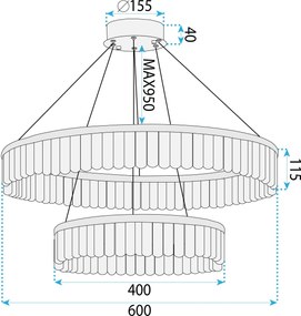 Toolight Toolight, LED stropní svítidlo, 72W, 3500lm, APP1750-CP, zlatá, OSW-04047
