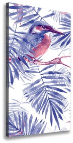 Wallmuralia Vertikální Foto obraz na plátně Listí palmy a pták 50x100