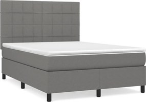Box spring postel s matrací tmavě šedý 140 x 190 cm textil 3141770