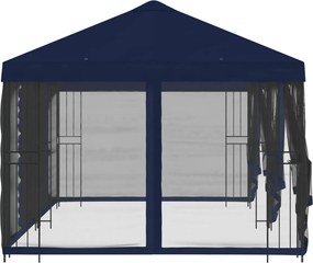 Altán s bočními stěnami 6 x 3 m Modrá Polyester a ocel 190 gsm 3376000