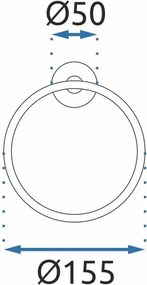 Rea Mist 05, kulatý prstenový držák na ručník 332915A, černá matná, REA-06904