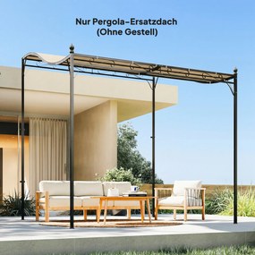 Outsunny náhradní střecha na pergolu, 298 × 293 cm – sluneční clona pro pergolu 3 × 3 m, krémově bílá