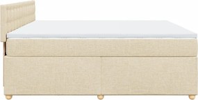Box spring postel s matrací krémová 180x200 cm textil 3289078