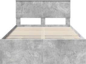 Rám postele s čelo Betonově šedá 137 x 203 cm Kompozitní dřevo 3408861