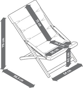 Tchibo - Skládací zahradní křeslo - barva: šedá