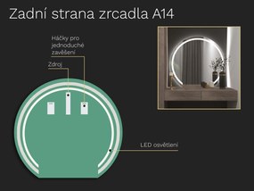 Atypické zrcadlo s LED osvětlením A14 60x55